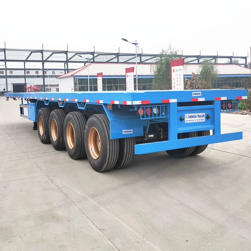 50 Ton 60ft 4 Axles 3 Axle 40 ft Used Flatbed Semi Trailers for Sale ...