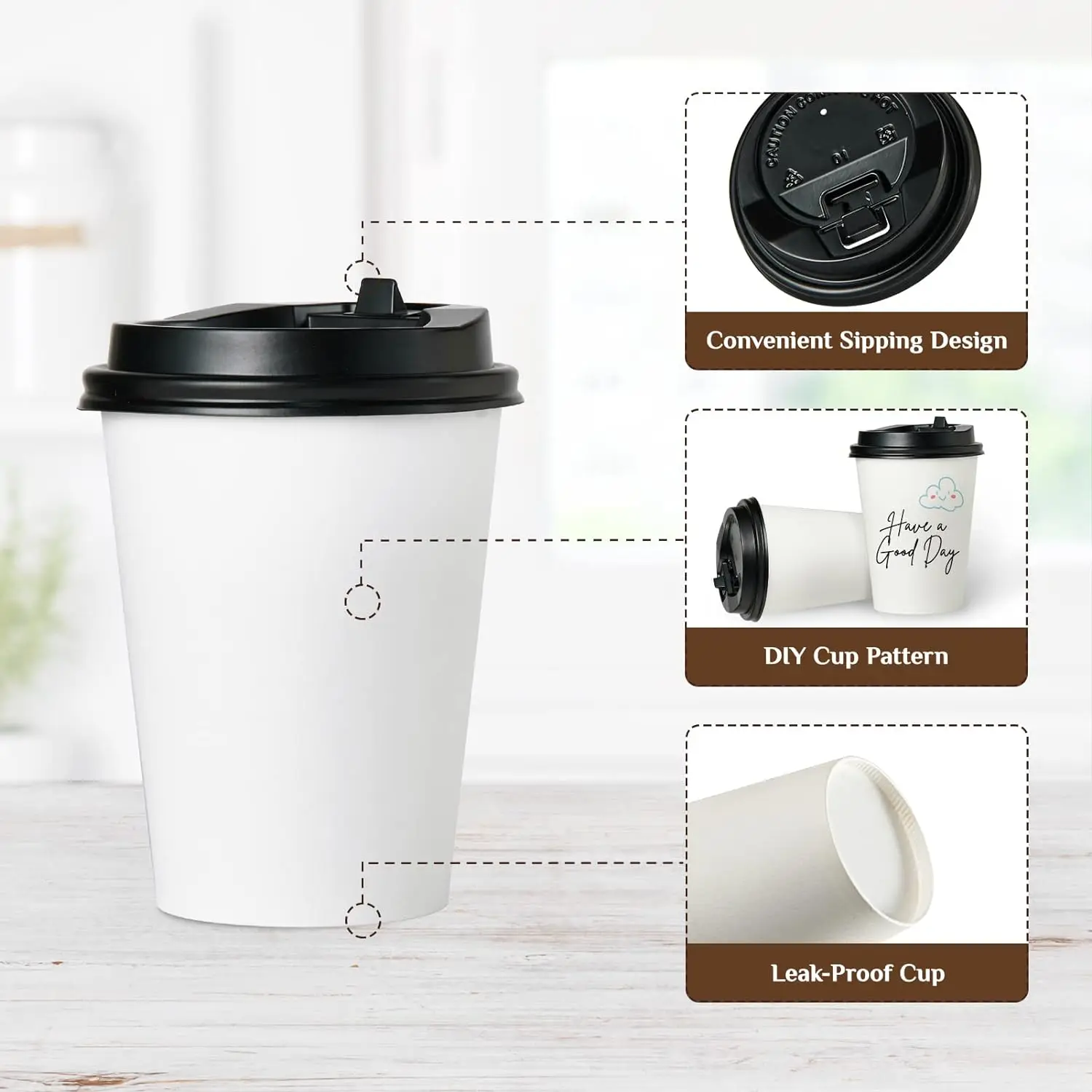 Disposable Hot Drink Takeout Milktea Single Wall Double Wall Paper Cup ...