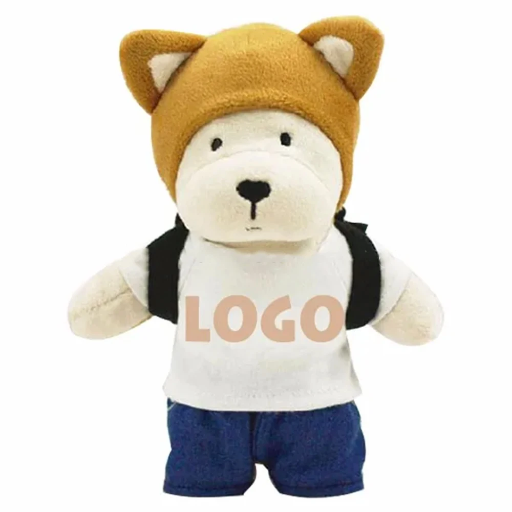 White Grey Custom Stuffed Police Dog Plush Toys Big Head Dog Plush ...