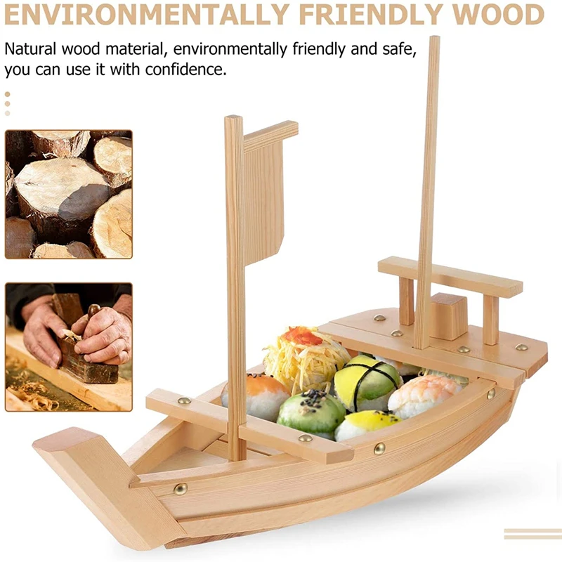 Shaped Sushi Boat 80cm Big Boat For Sushi Eco-friendly Wooden Handmade ...