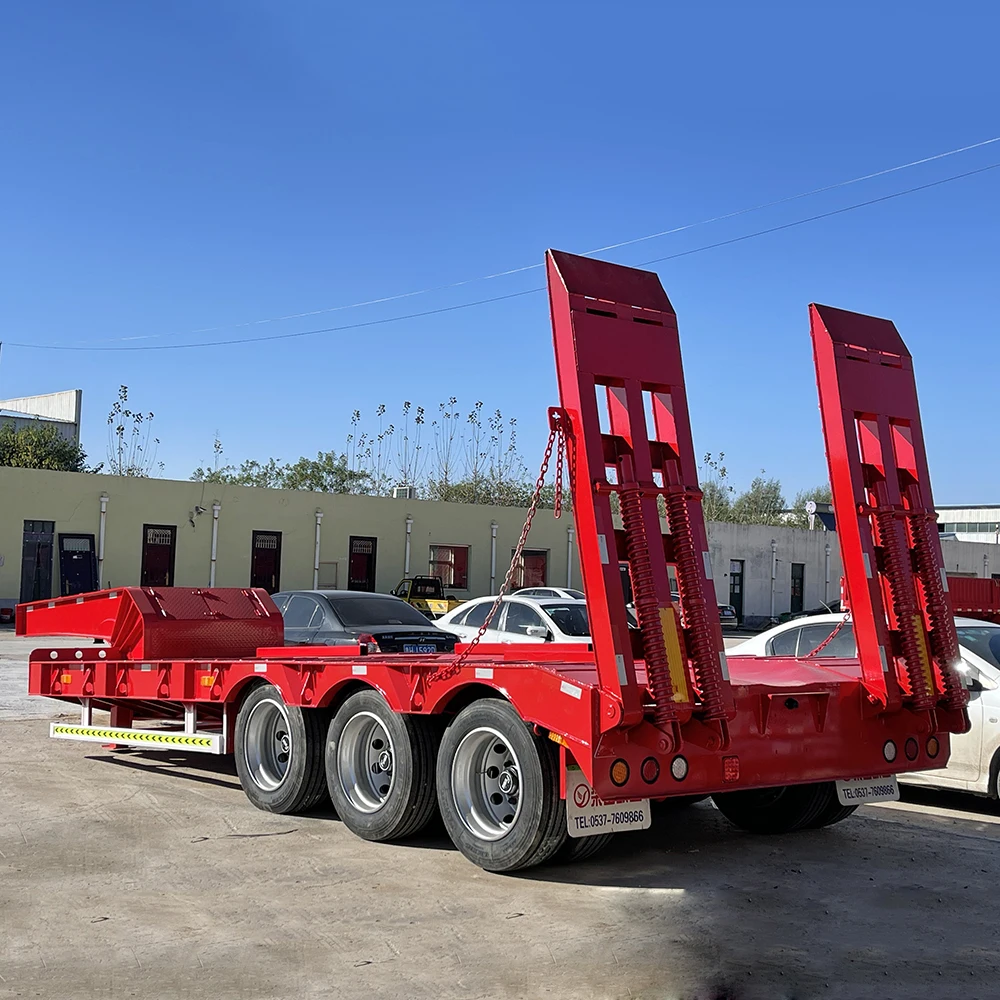 Heavy Duty Construction 40ton 50ton 60ton Lowbed Drop Deck Low Loader ...