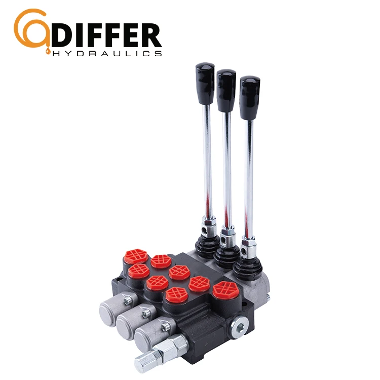 P40 Black Mono Block Excavator Directional Hydraulic Control Valve ...