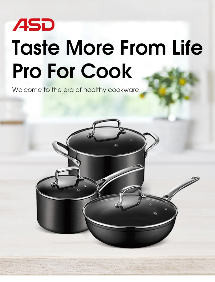 Asd Nonstick Pots Set Forged Aluminium Kitchen Wear Cookware Set ...