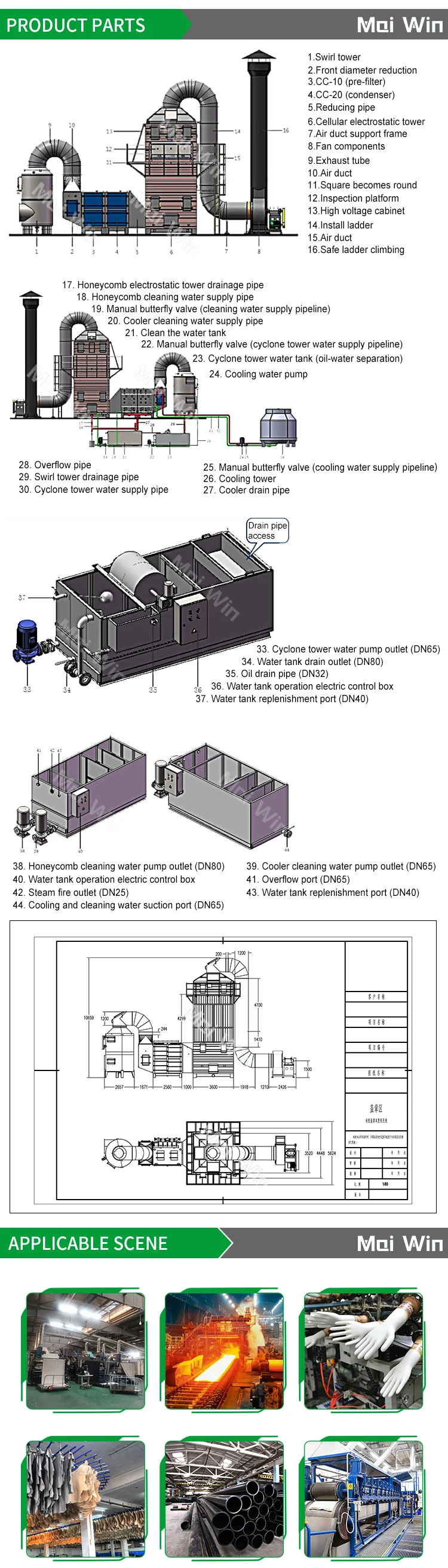 Industrial Waste Gas Purification Column/spray Tower - Buy Waste Gas ...
