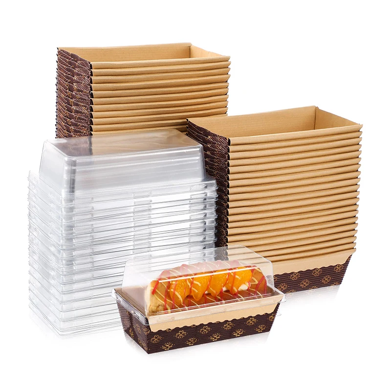 Recyclable Rectangle Corrugated Kraft Bread Baking Mould Paper Baking ...
