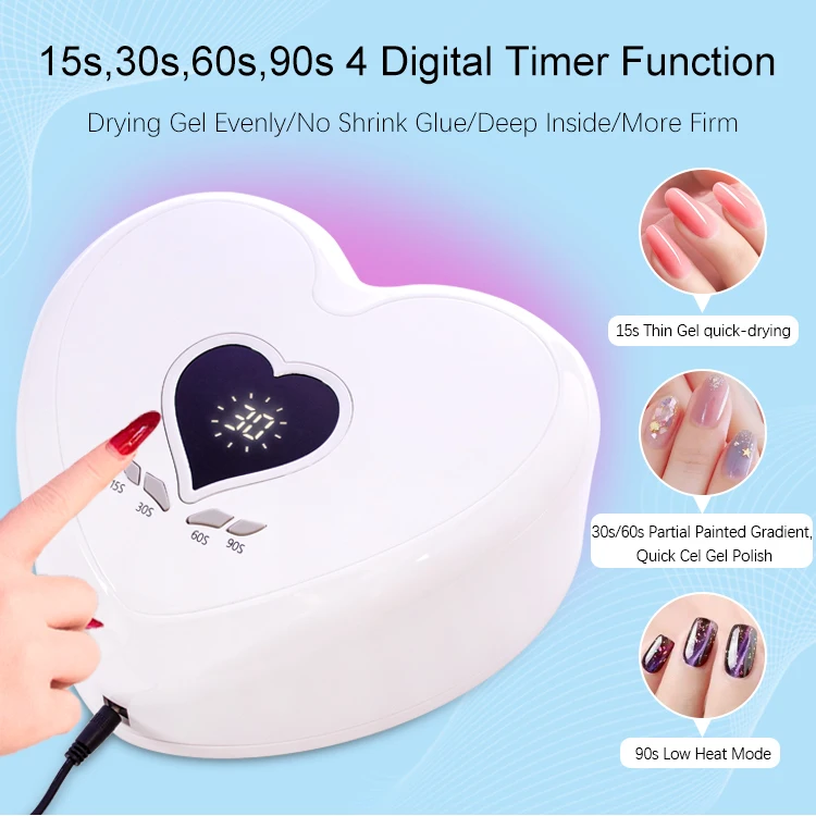 Professional Heart-shape Screen Elegant Design Pro Cure Uv-led Nail ...