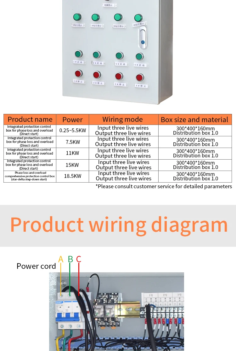Manual Control Box With Multiple Protection For 110kw Motor Fan Water ...