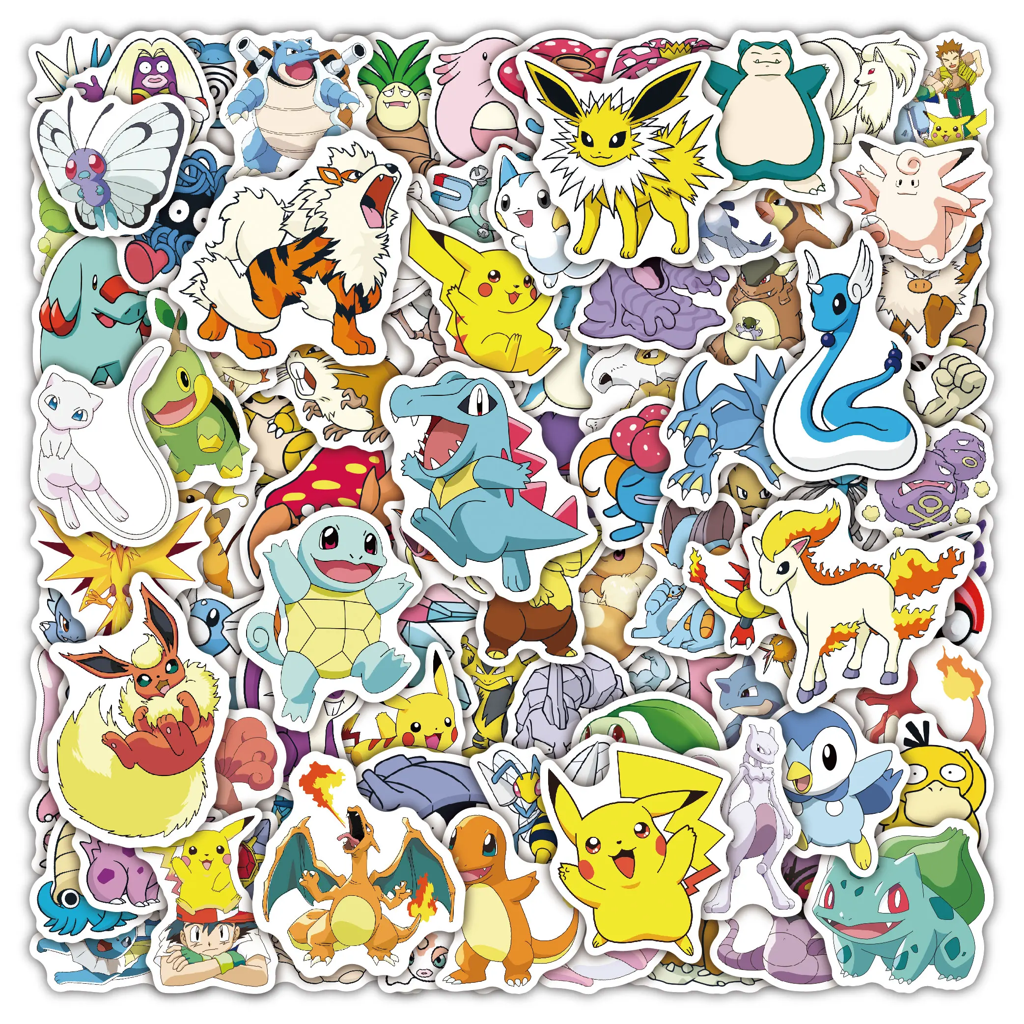 ZY2320 100pcs Japan Anime Pokemon Decorative Stickers