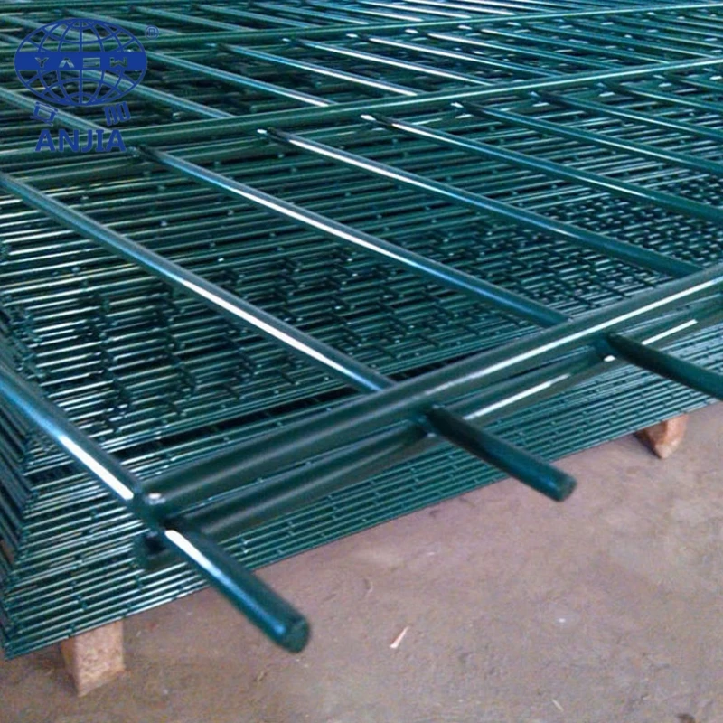 Flat Panels Fence Pvc Coated Galvanized Double Wire Residence Green ...