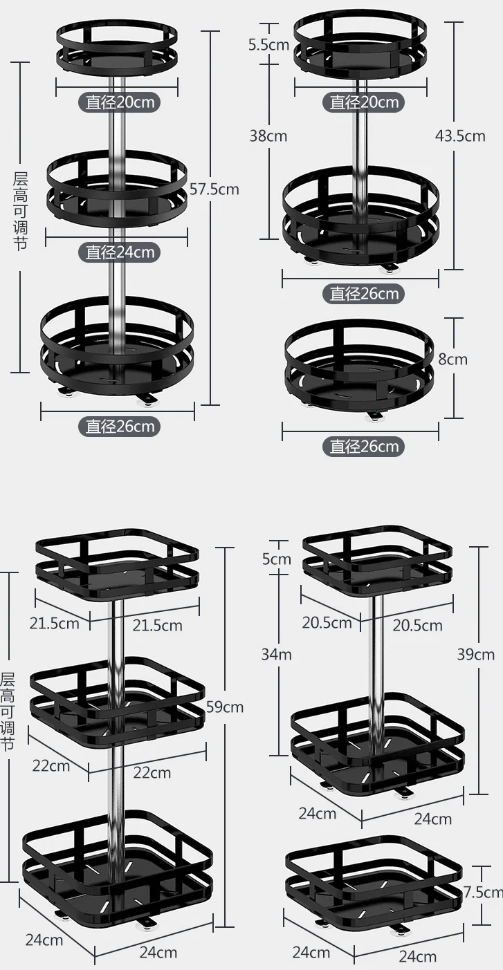 360 Rotating 3 Tier Seasoning Bottle Storage Rack Revolving Spice ...