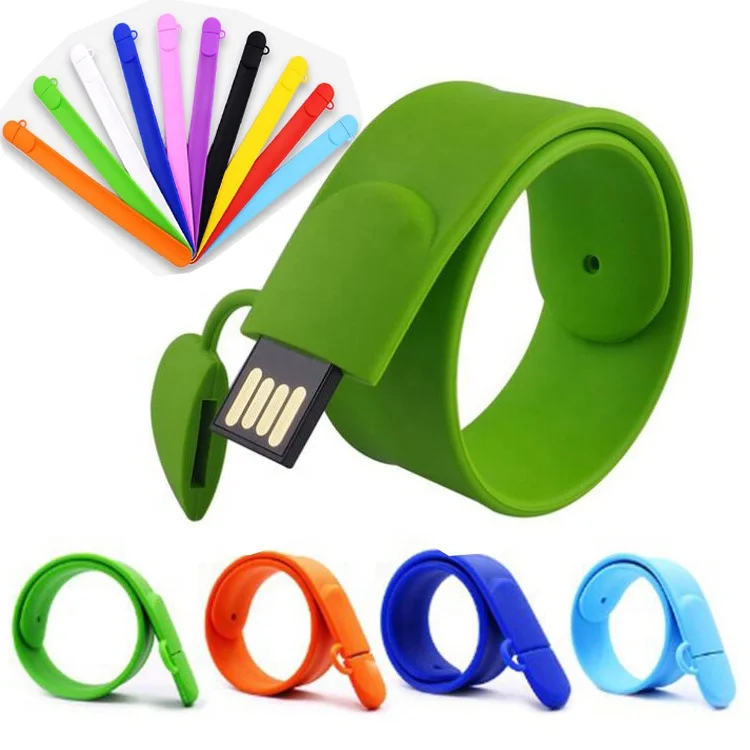 Custom Shaped Slap Wraps Bracelet Usb Flash Drive Wristband Promotional ...