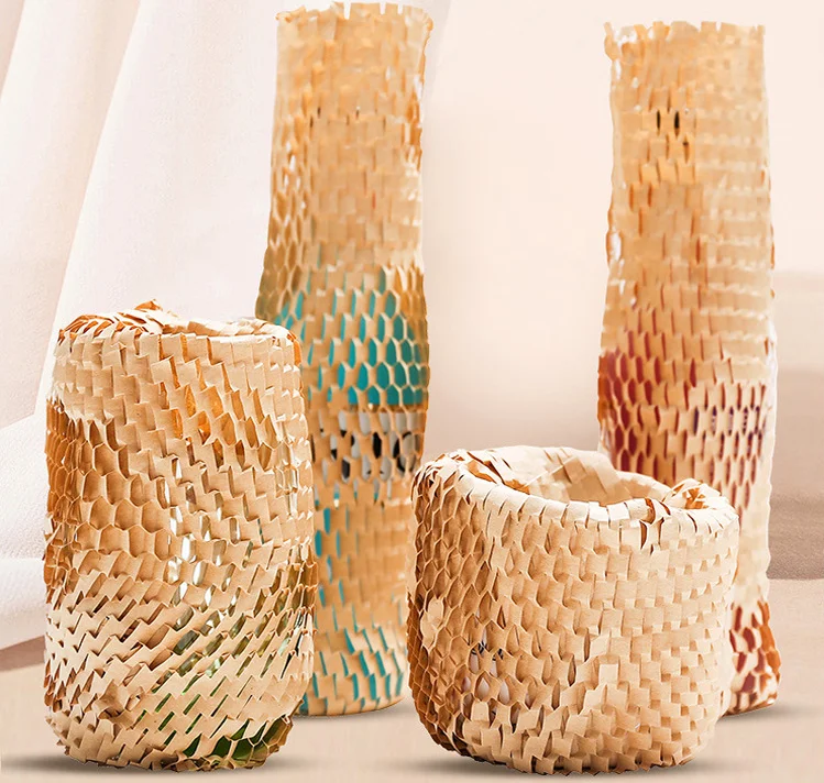 Oem Kraft Bubble Cushioning Honeycomb Wrapping Packing Roll Paper Honeycomb Cushion Wrap ...