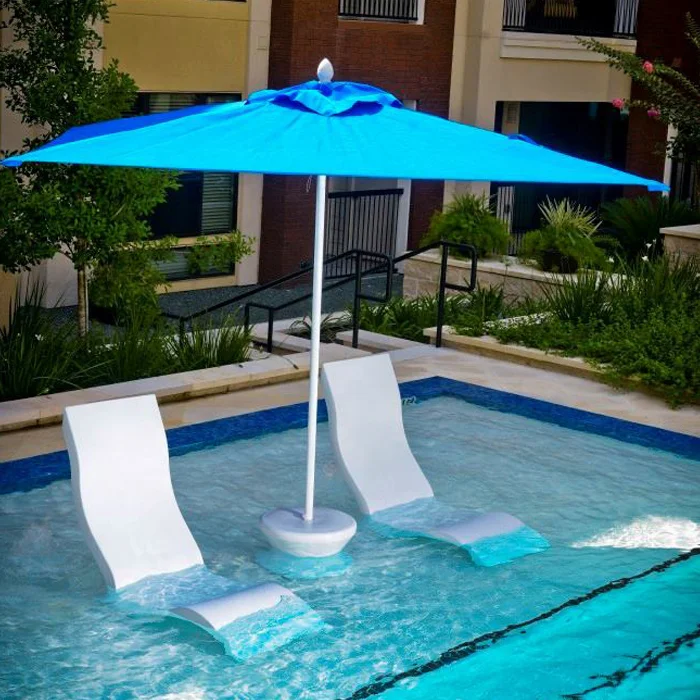 Outdoor Plastic Sun Lounger Pool Deck Space-saving Lounge Chair 100% ...