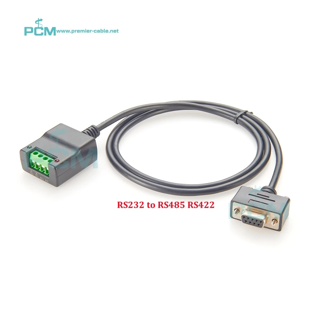 Industrial Automation Rs232 Db9 To Rs485 Rs422 4 Pin Terminal Serial Converter Cable Led Light ...