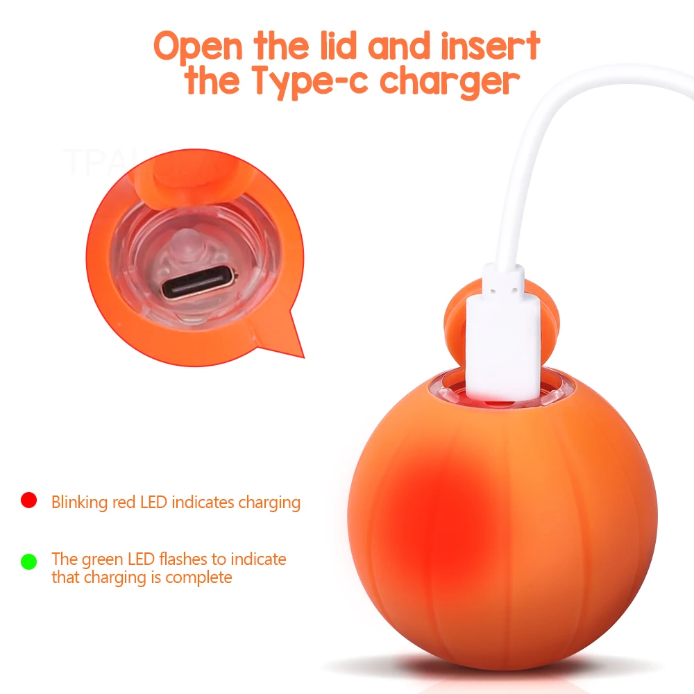 Smart Cat Toys Electric Automatic Bouncing Cat Ball Silicone Cat ...