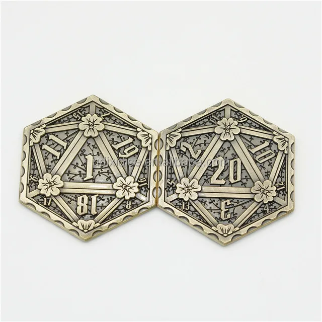 Udixi Metal Dnd D20 Coins Dungeons And Dragons Custom Made D2 Dnd Coins ...