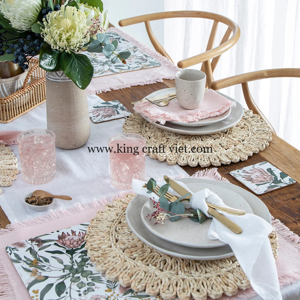 Eco-friendly Flower Seagrass Placemats for Boho Tables