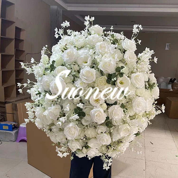 SN-D015 Ready Made Faux Multi Colour Large Flower Ball Bouquet ...