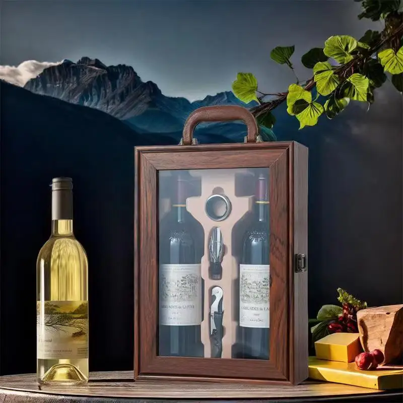 Luxury Leather Wooden Wine Gift Box - Single Bottle Packaging