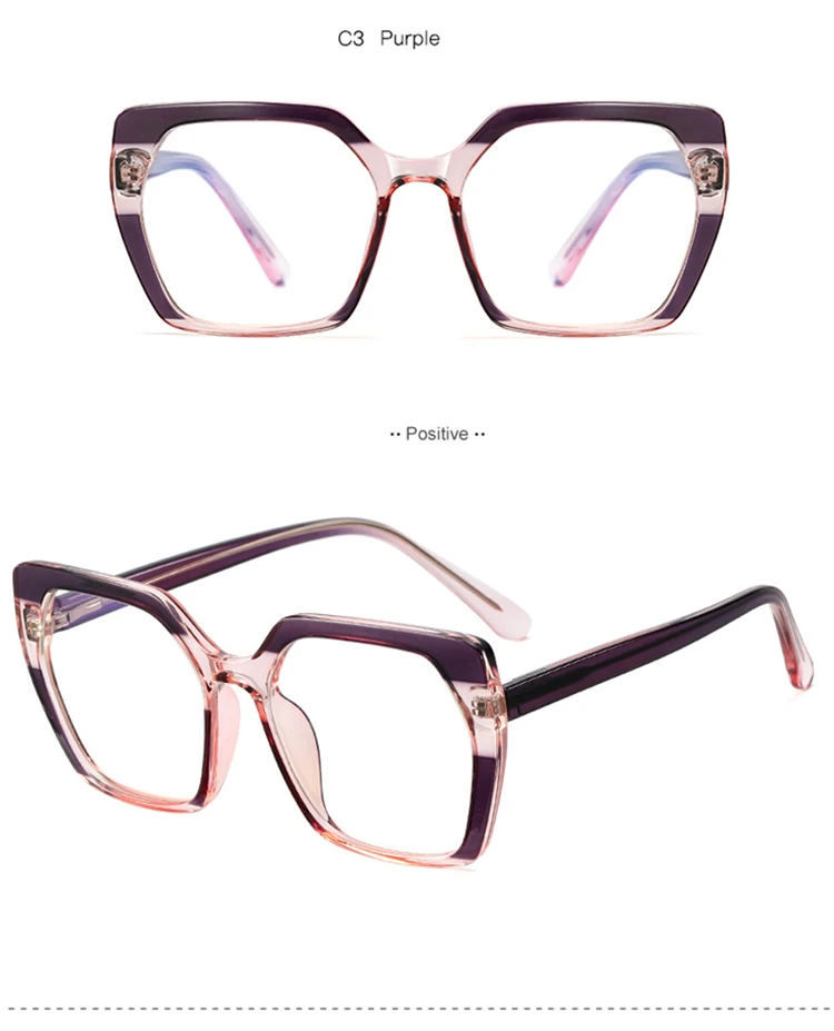 Fashion Spectacle Double Color Frames Brand Eye Glasses Optical For ...