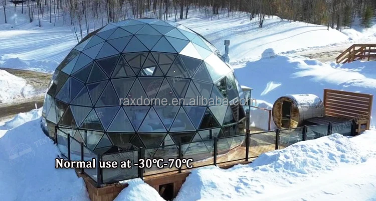 Glamping Geo Dome Glass Igloo Dome Tent with Mirror Hollow Tempered ...