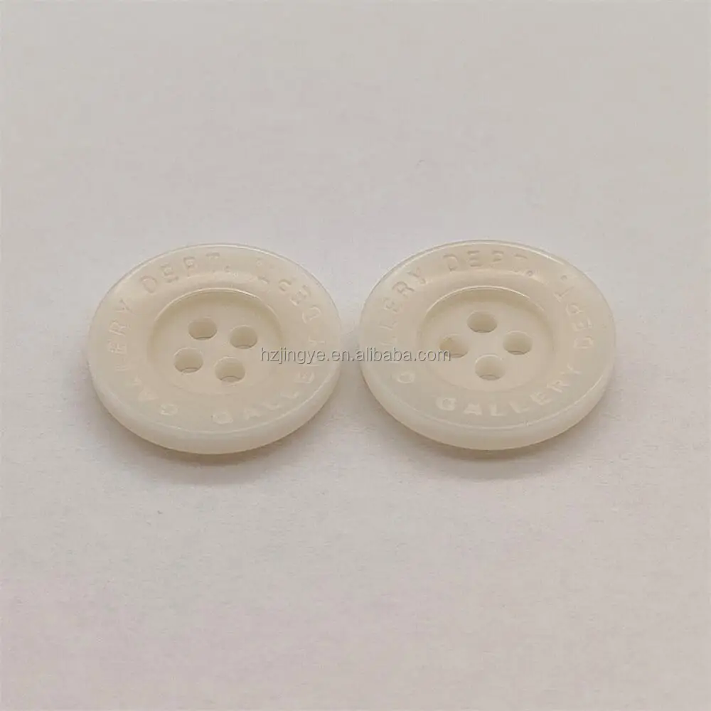 24L 28L Natural White Color 4 Holes Corozo Button with Customized Logo, Customized Corozo Button ...