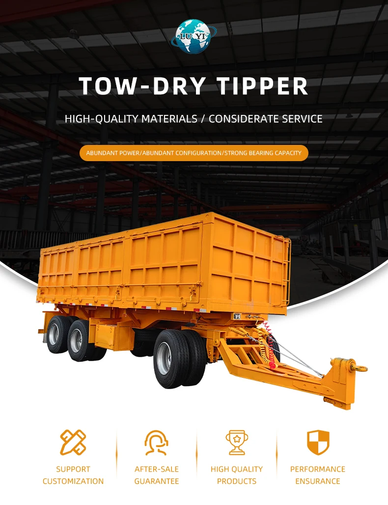 Luyi Drawbar Semi Trailer Dolly Tow Side Tipper Semi Trailer in ...