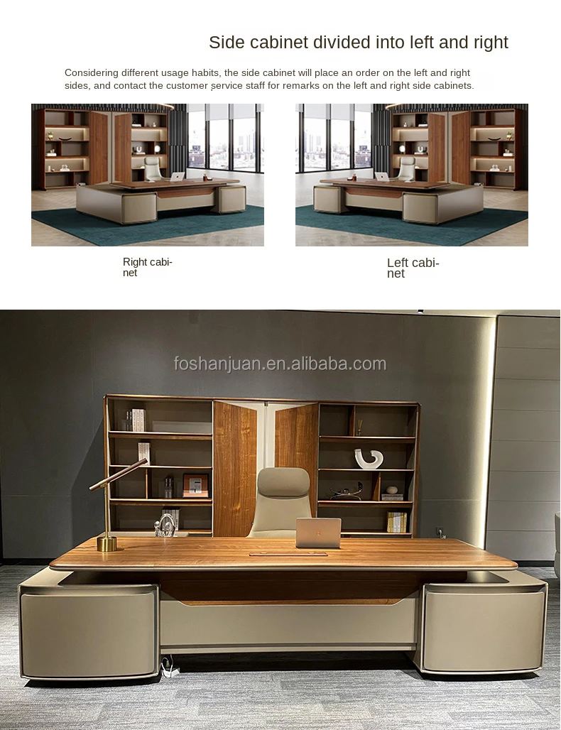 L Shaped Boss Table - Modern CEO Office Desk by Huangsi