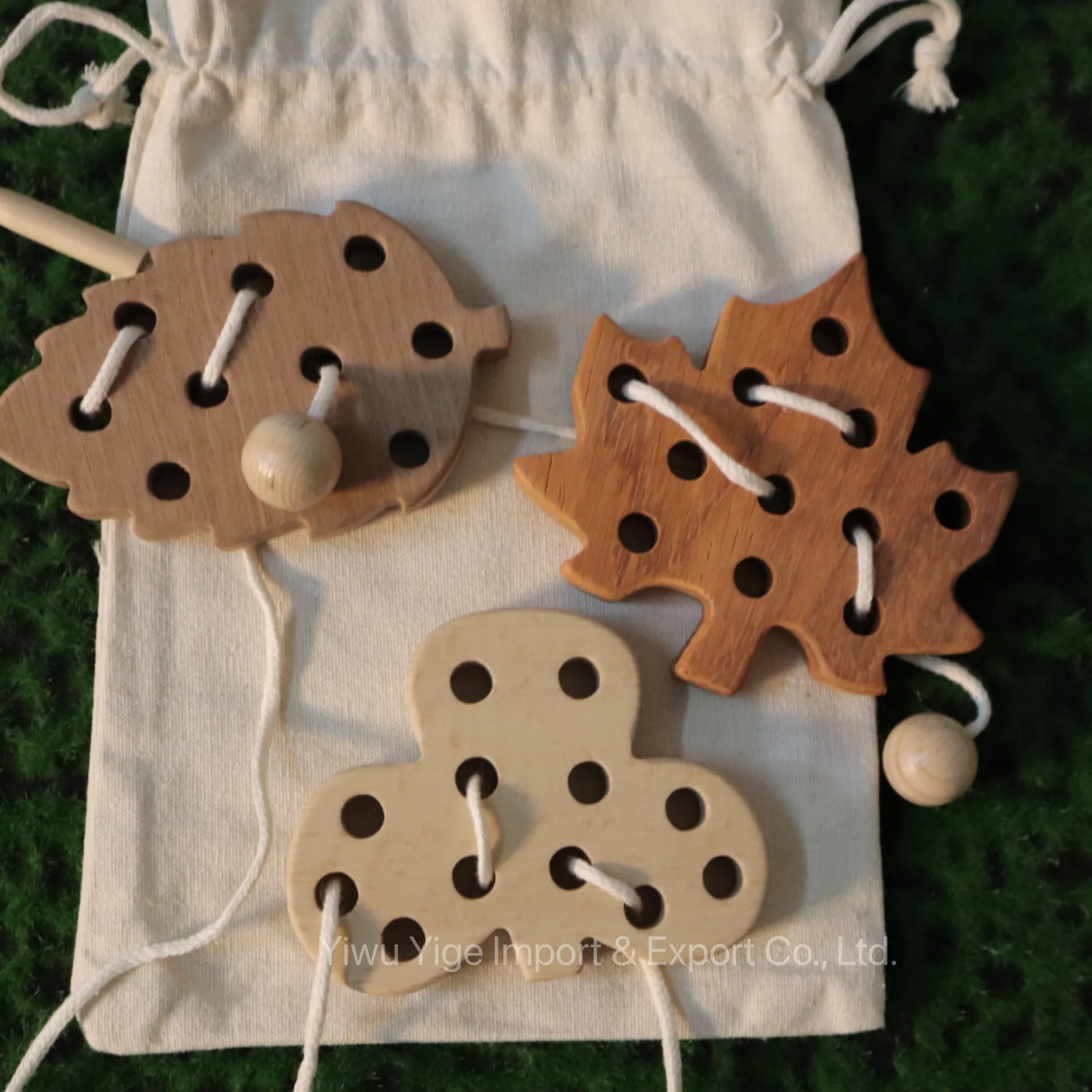 Wooden Lacing Toy Moon Star Cloud Leaf Toys,Kids Fidget Sensory Skill ...