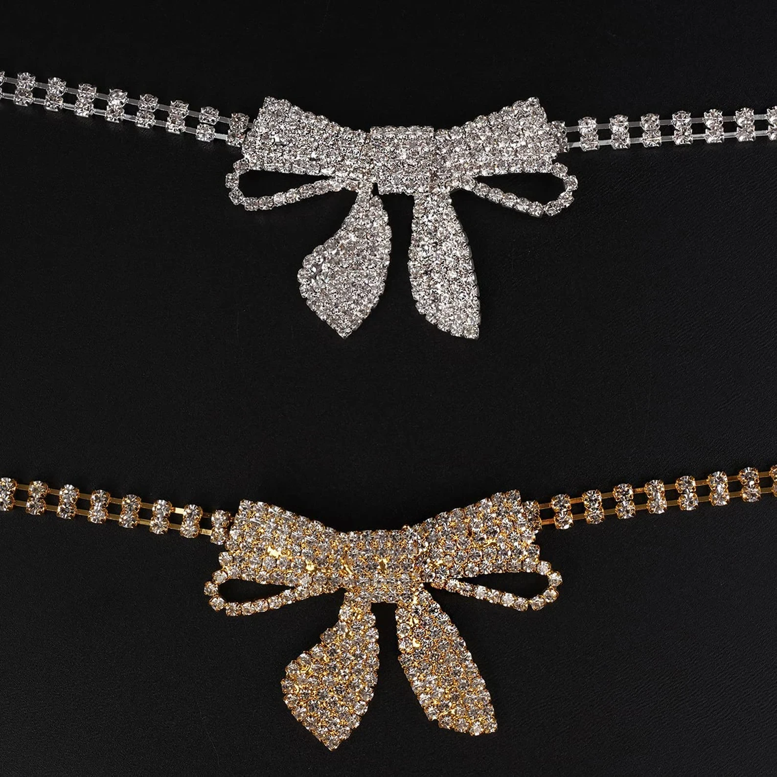 Sexy Full Crystal Rhinestone Bow Knot Waist Belly Chain Belt Beach Body ...