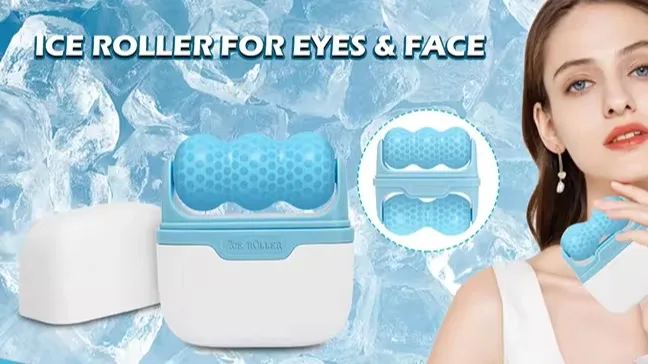 Dual-ended W V Shaped Face Ice Roller Silicone Cold Therapy Ice Cube ...