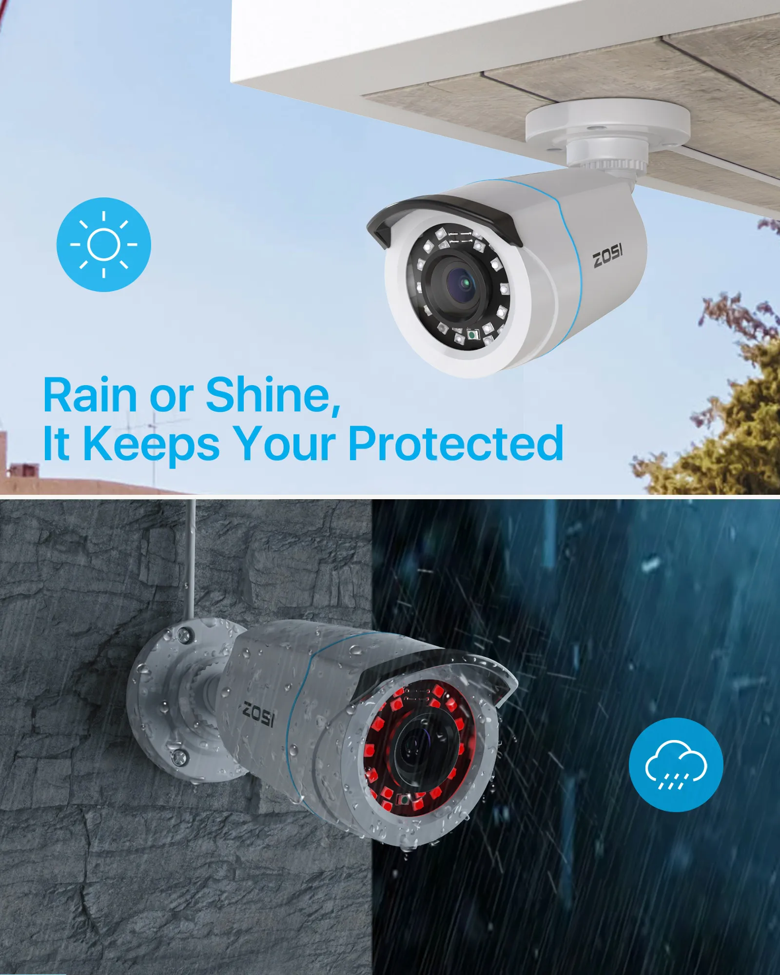 HD Outdoor Waterproof Home Security Video Surveillance Camera Set ...