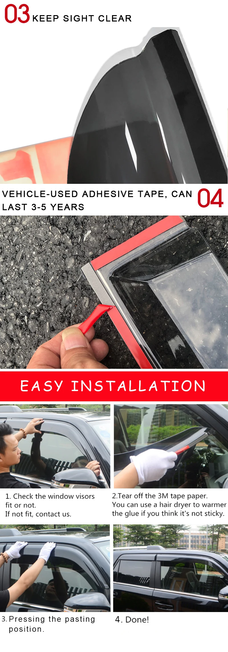 Window Visor for Toyota Raize A200 2019-2024 Weathershied Door Visor ...