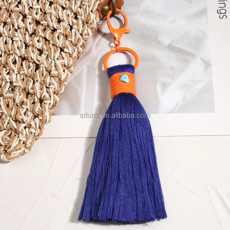 Hot Sale Tassel Handmade Cotton Thread Keychain Car Bag Pendant Key ...