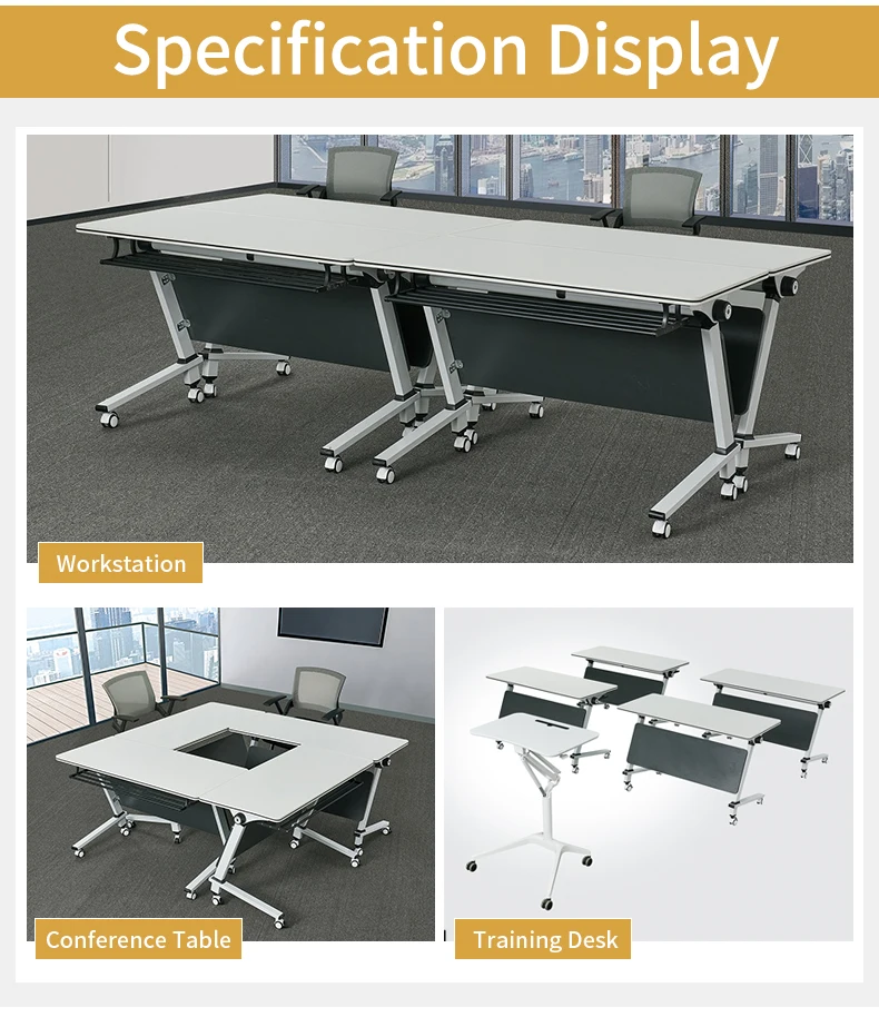 Modern White Modular Foldable Tables for Meetings & Training