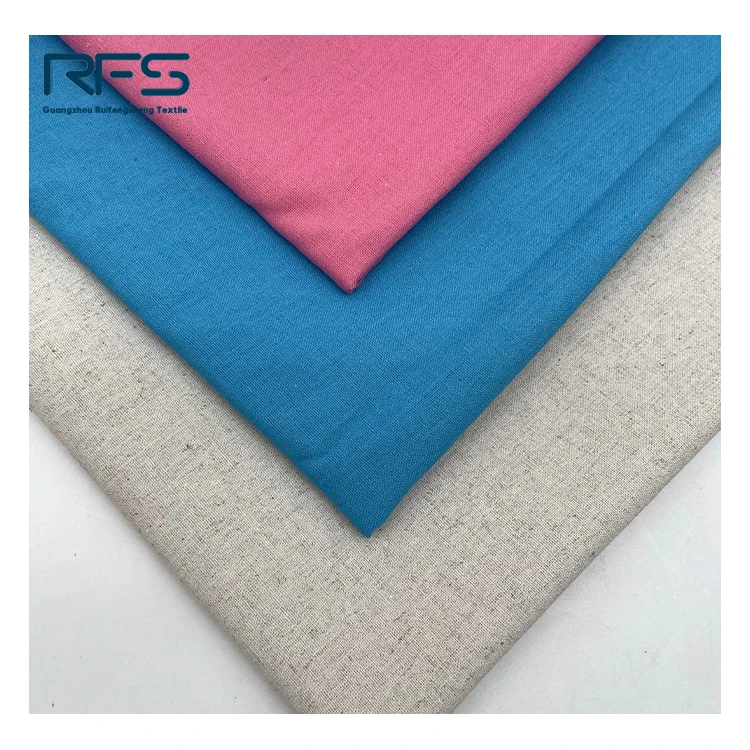 High Grade 205gsm Soft Woven Dress Fabric Slub Linen Polyester Flax ...