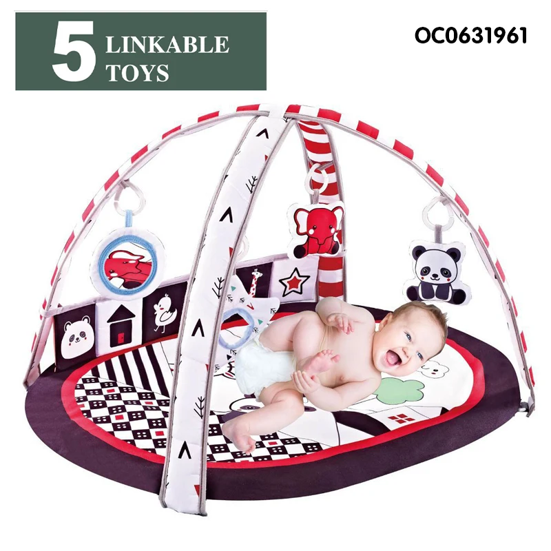 Hanging Animal Soft Toys Round Baby Play Mat Waterproof With ...
