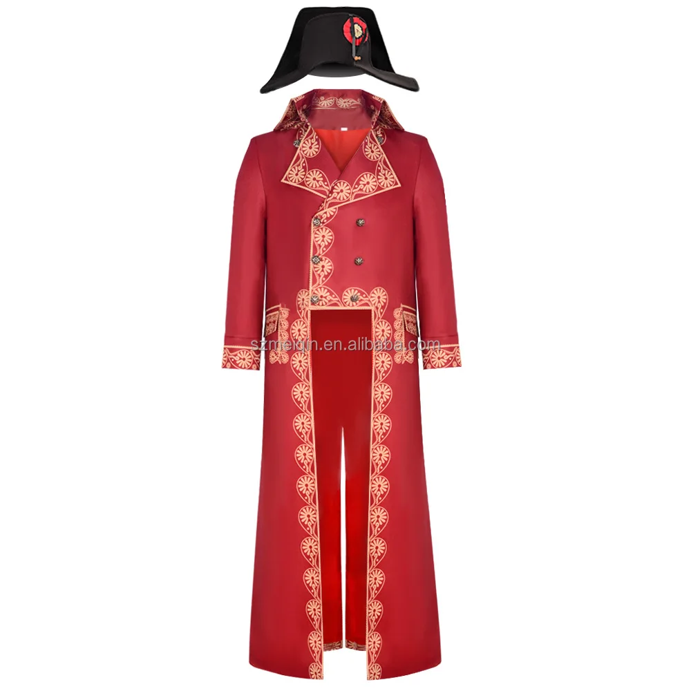 Red Napoleon Uniform Costumes Civilian Captain Long Jacket California ...