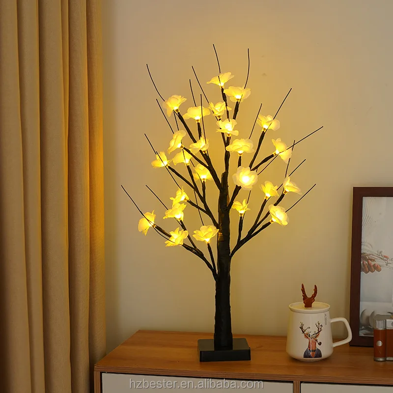 Purple Plum Flower Led Table Lamp Fairy Led Lights Valentine Mother Day ...