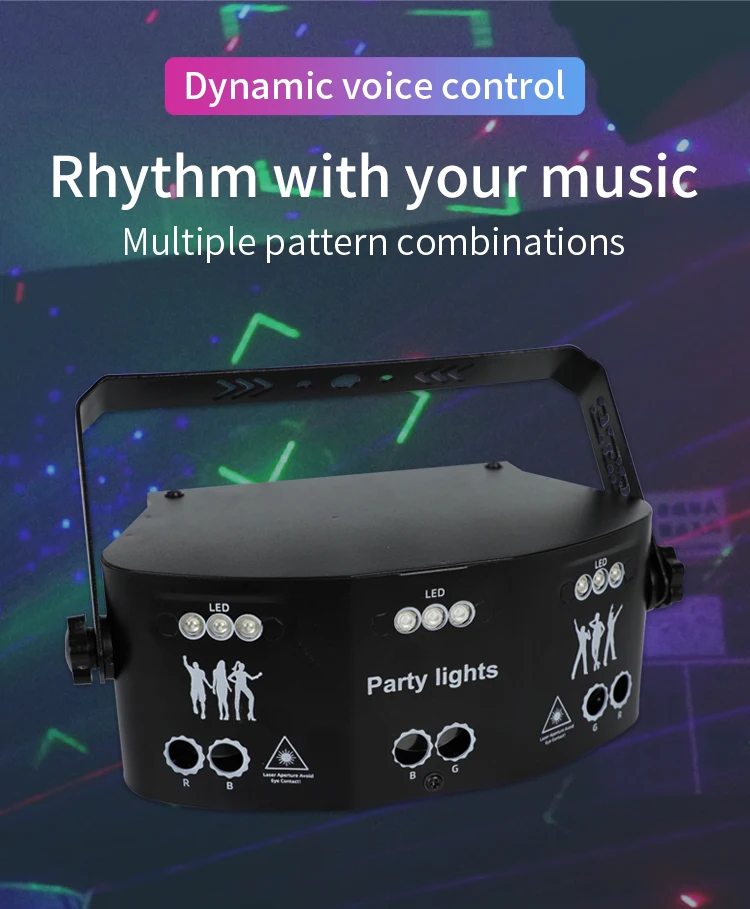 15 Eyes Stage Lights Party Dj Light Disco Rgb Uv Strobe Lighting Effect ...