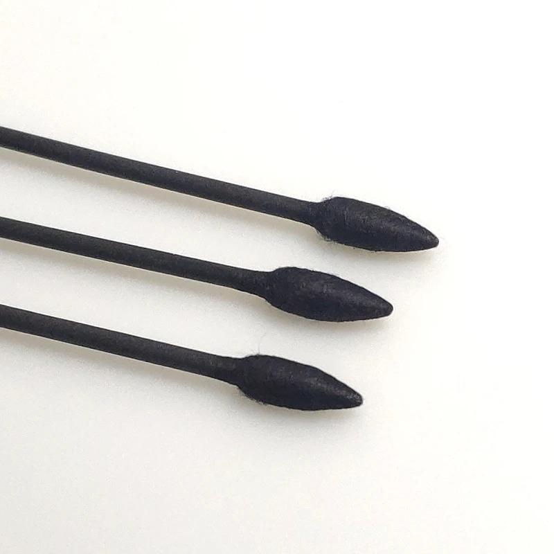 Black Paperstem Cotton Swab Double Tips Head Ear Cleaning Swab Stick ...