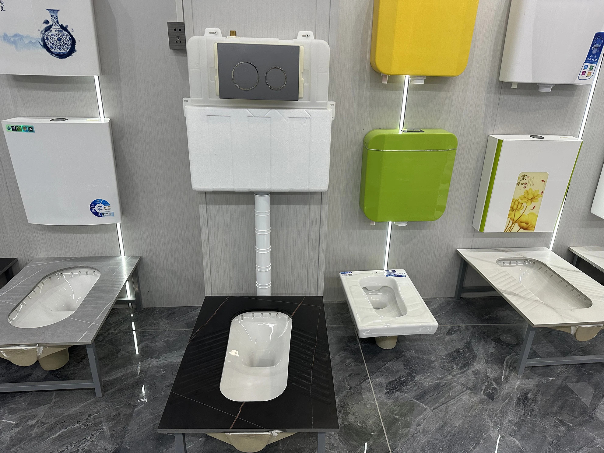 T281 Yyu Wall Toilet Concealed Water Tank Cistern Sets P-trap Back To ...