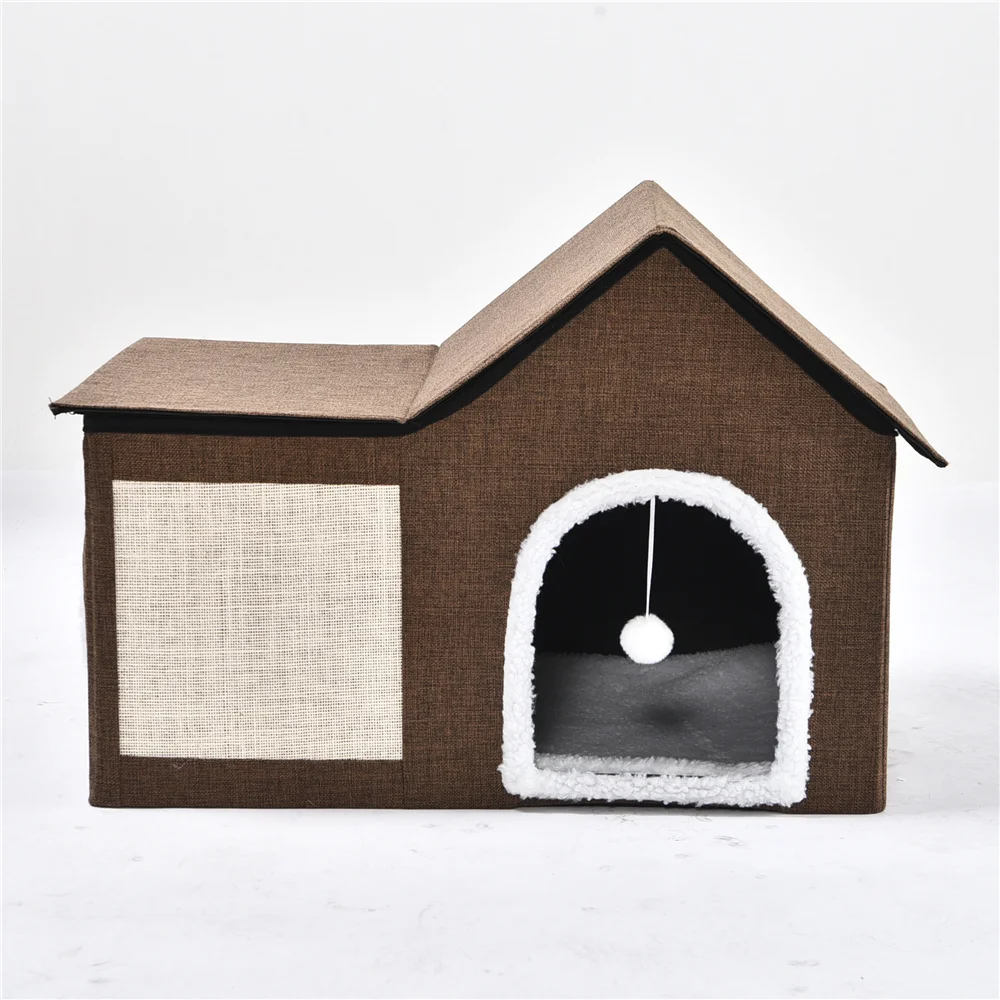 Luxury Cat Cave Condo House Scratcher Pet Puppy Cat Bed House ...