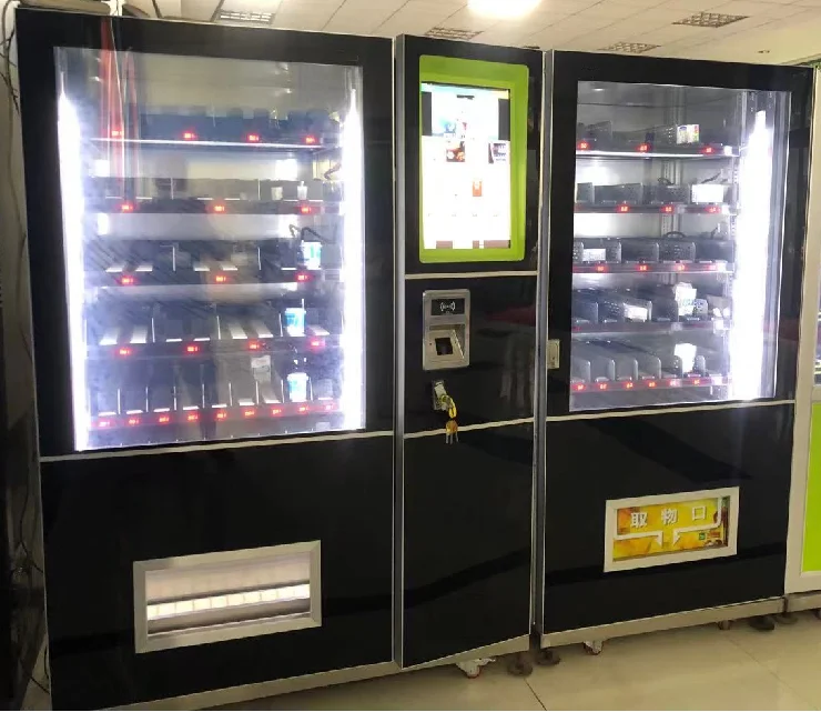 Robot Arm Dispensing Vending Machine Freezer Foods Drinks With Elevator ...