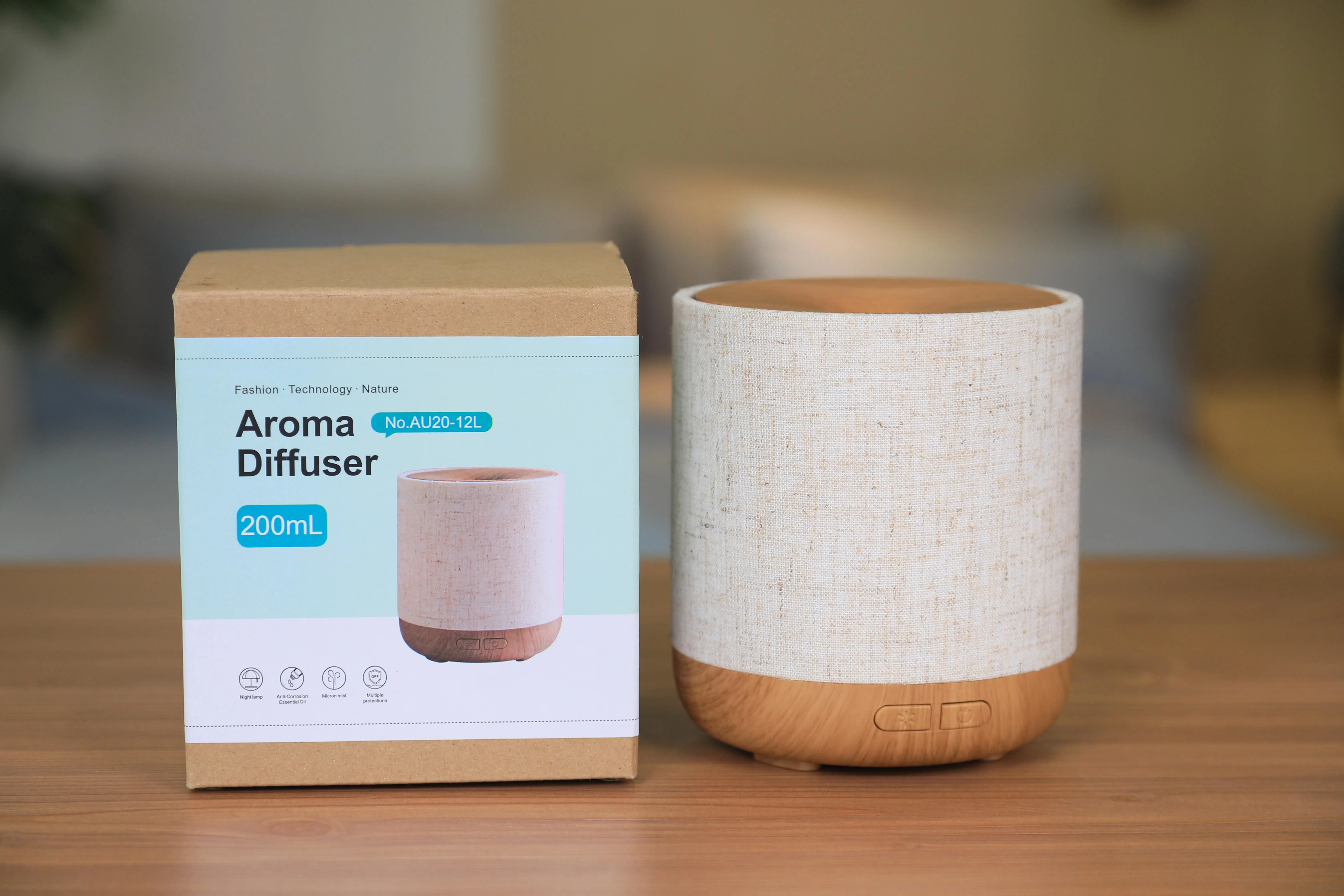 Factory Price Essential Oil Diffuser 200ml Fabric Wooden Waterproof ...