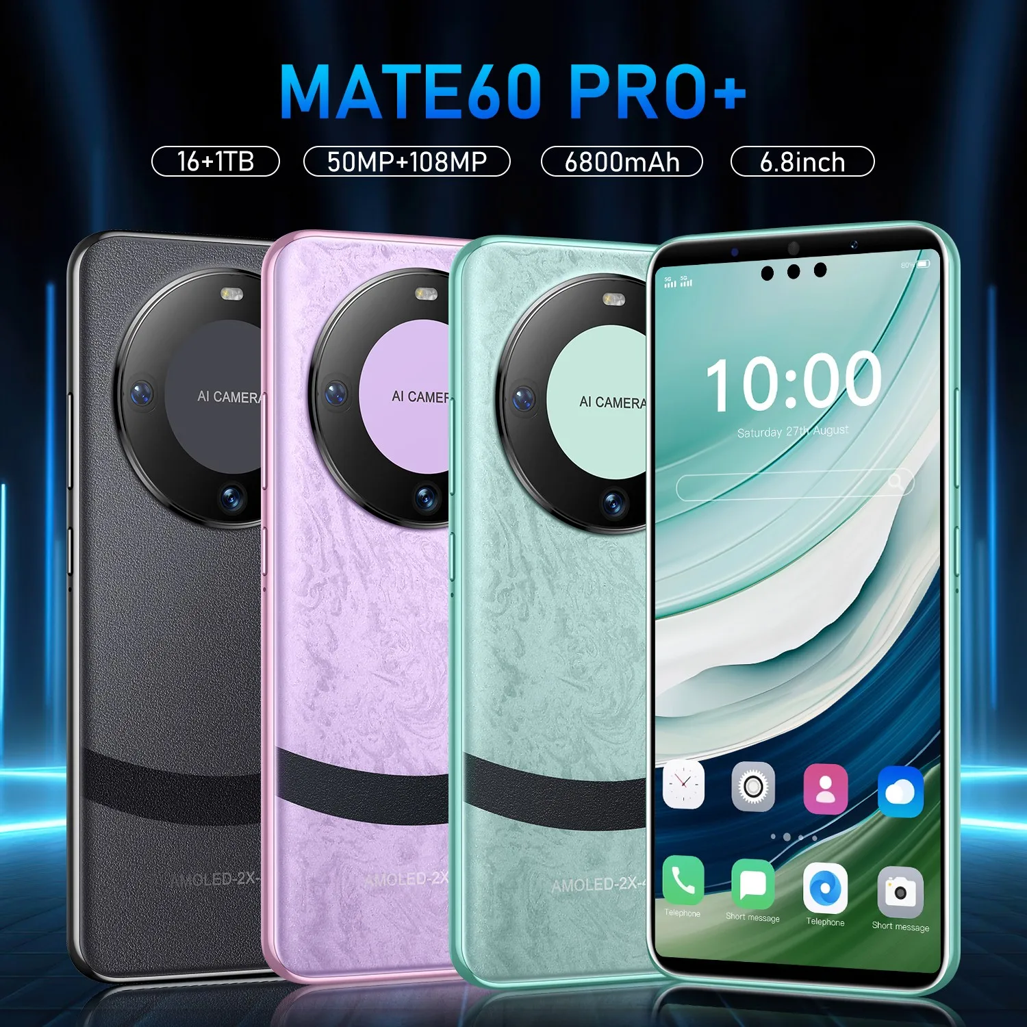 5g Smartphone Mate60 Pro Dimensity 900 Triple Camera Cell Phone Low Price Smart Mobile Phones ...
