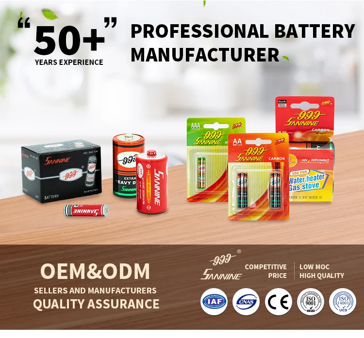 Huahong Brand Aaa Um4 Carbon Zinc R03p Battery High Quality Primary ...