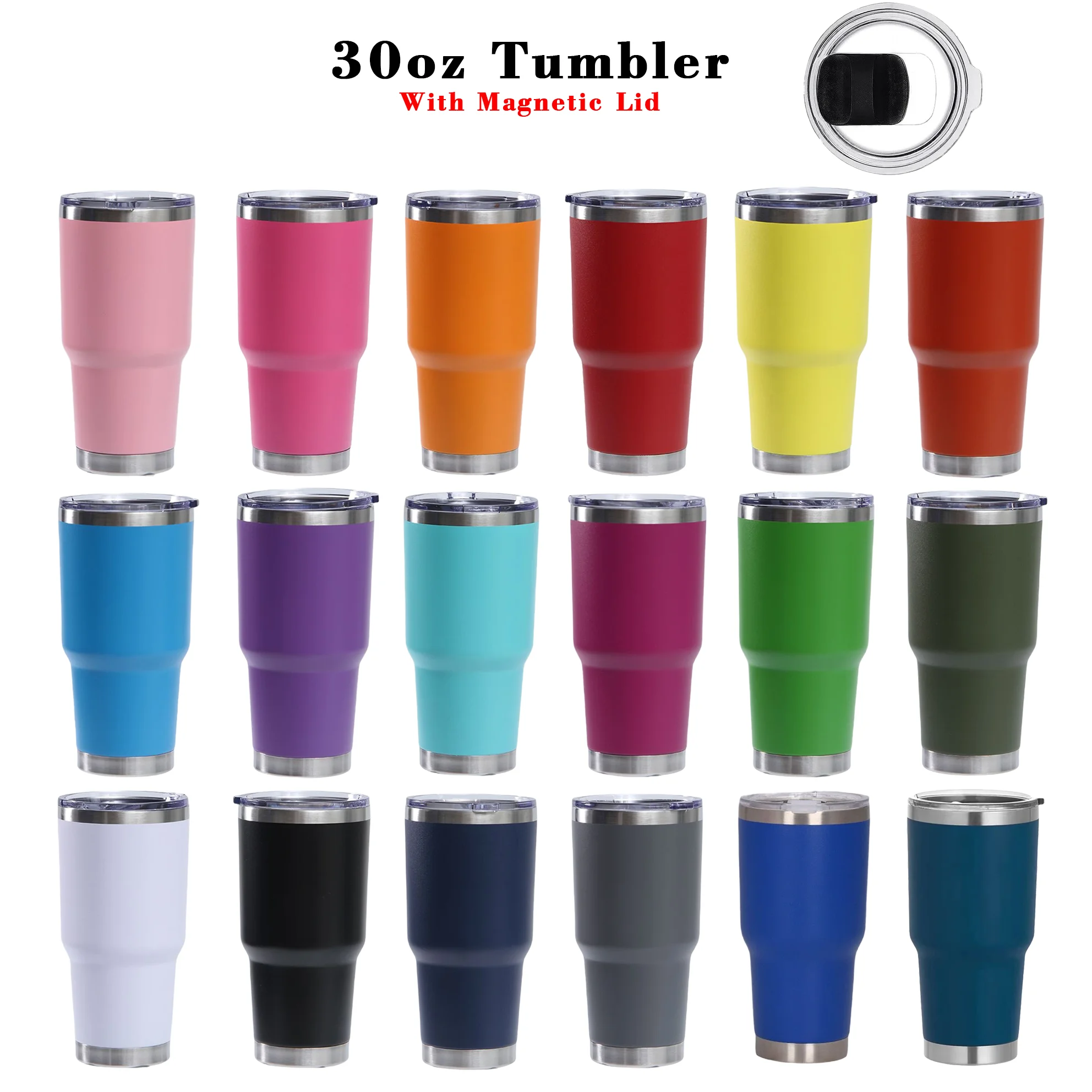 30oz Double Wall Stainless Steel 304 Water Bottle Flasks Thermoses Car Cup Powder Coated Tumbler ...