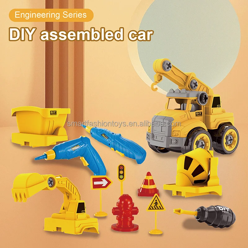 Diy Assembly Construction Truck Building Toys 67 Pcs Take Apaet ...