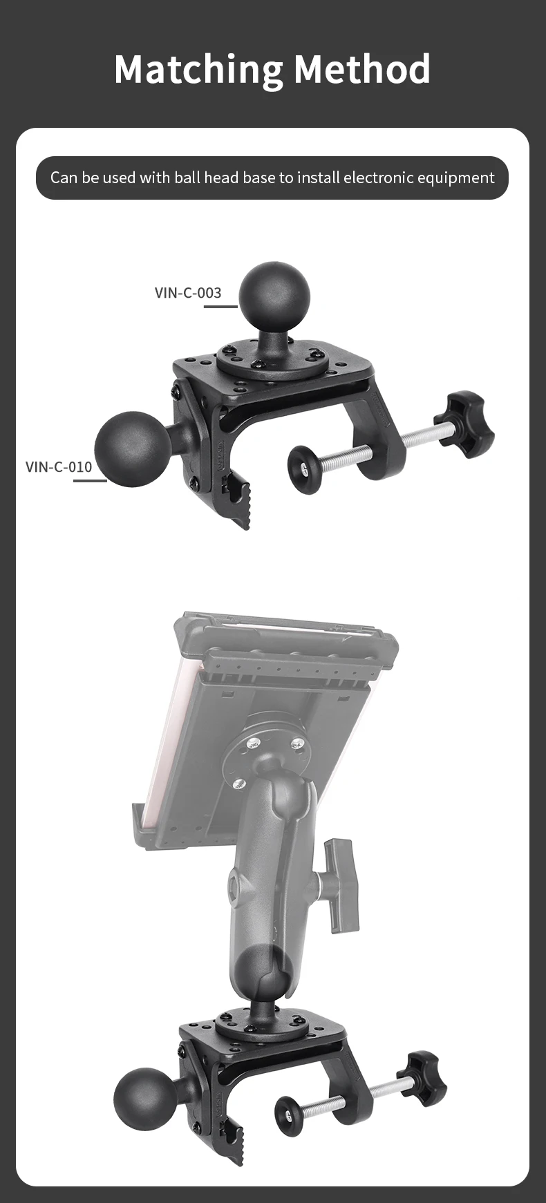 Universal Composite Yoke Clamp Ball Base - VIN Mounts